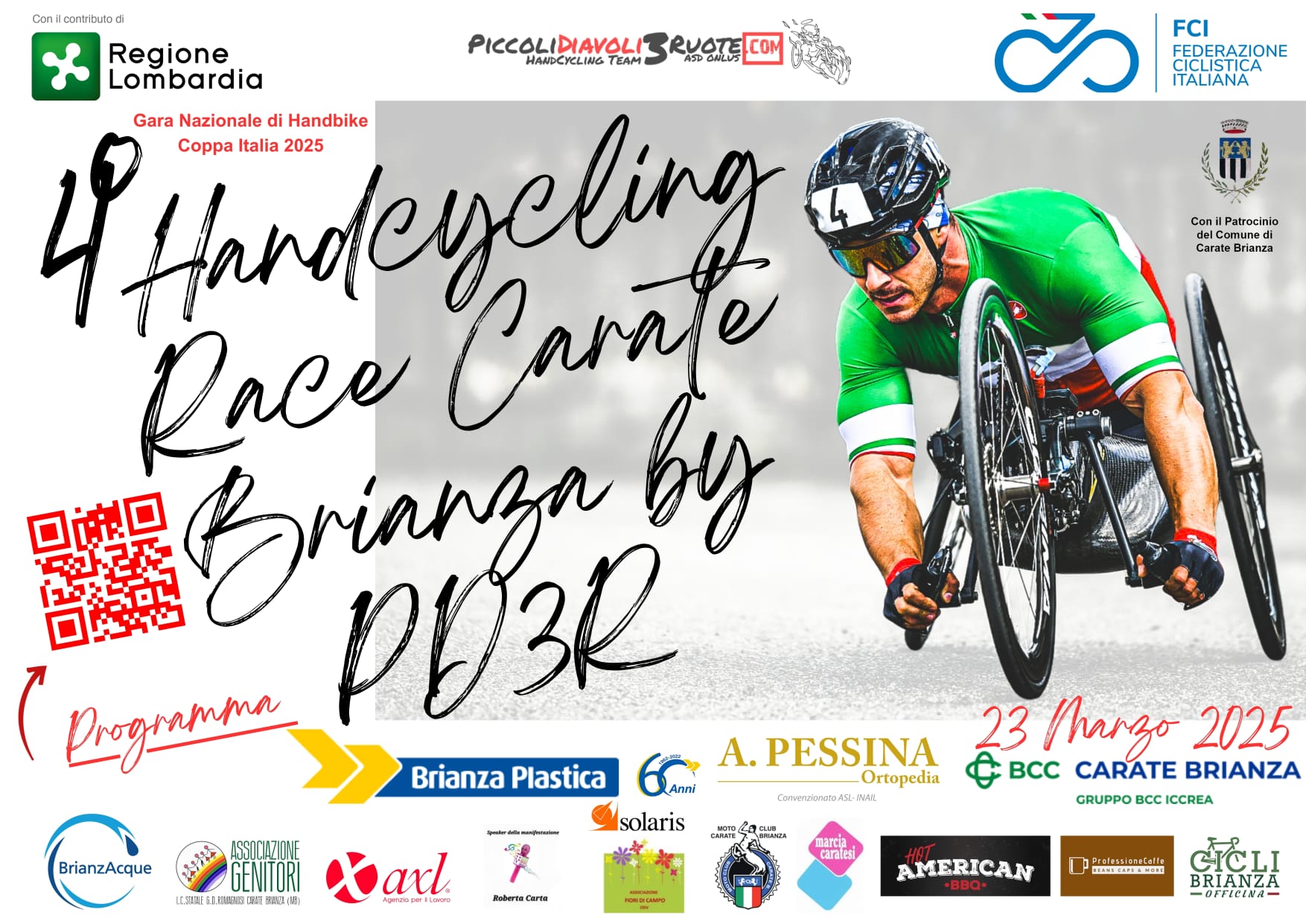 Il 23 marzo la 4° Handcycling Race Carate Brianza by PD3R – Federciclismo
